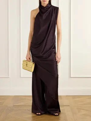 Johanna Ortiz Narrative Weaving Draped Satin Top - Brown