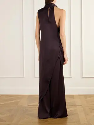 Johanna Ortiz Narrative Weaving Draped Satin Top - Brown