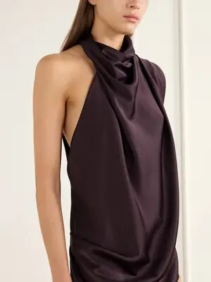 Johanna Ortiz Narrative Weaving Draped Satin Top - Brown