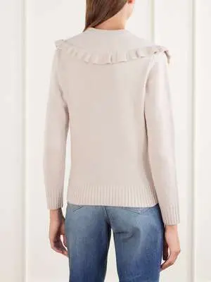 Chloé Ruffled Cashmere And Wool-blend Sweater - Ivory