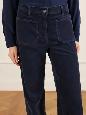 NILI LOTAN Florence Cotton-blend Corduroy Flared Pants