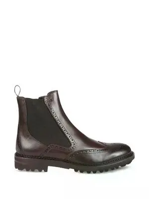 BALDININI Brogue-detail Leather Boots - Brown