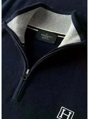 HACKETT  Quarter-zip Logo-embroidered Sweater