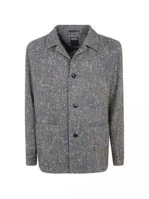 Zegna Herringbone-weave Button-up Shirt Jacket - Grey