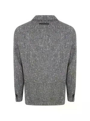 Zegna Herringbone-weave Button-up Shirt Jacket