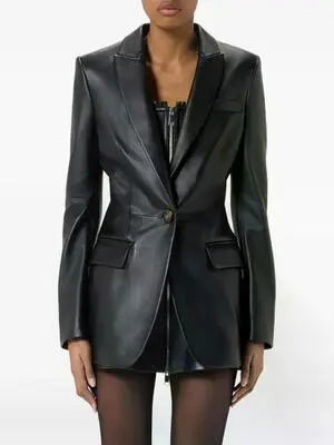 Blumarine Single-breasted Leather Jacket