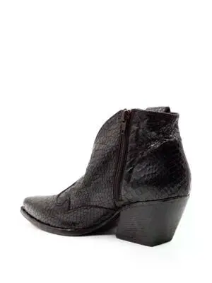 Elena Iachi Reptile-print Leather Ankle Boots