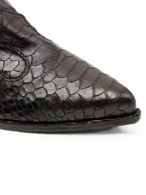 Elena Iachi Reptile-print Leather Ankle Boots