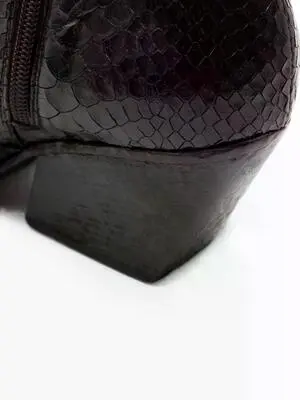 Elena Iachi Reptile-print Leather Ankle Boots