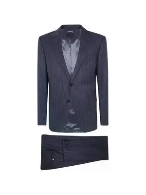 Zegna Pinstripe-pattern Wool Suit - Blue
