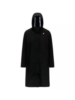 K-WAY Stephale Hooded Logo-patch Coat - Black