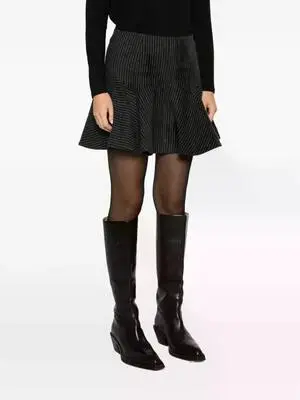 GANNI Pinstripe Mini Skirt - Grey
