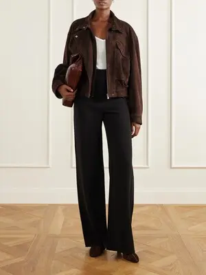 HERBERT LEVINE A Fine Line 65 Leather-trimmed Suede Ankle Boots
