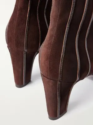 HERBERT LEVINE A Fine Line 65 Leather-trimmed Suede Ankle Boots