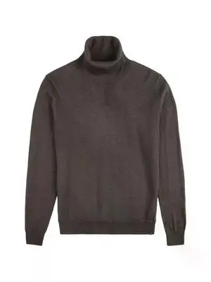 FAY Roll-neck Wool Sweater - Brown