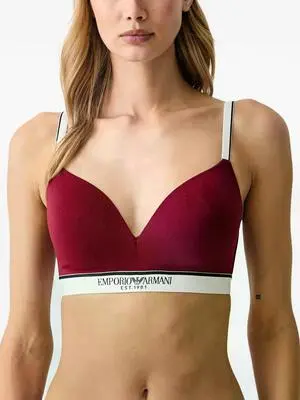 Emporio Armani Logo-underband Triangle Bra - Red