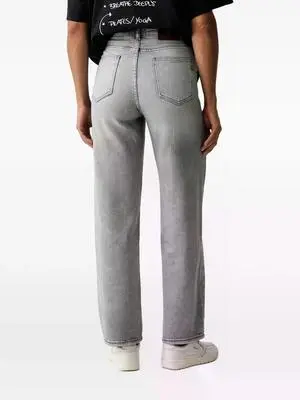 FRACOMINA Floral-embroidered Straight-leg Jeans
