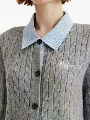 MUSIUM DIV. Cable-knit Lcardigan And Mini Skirt Set