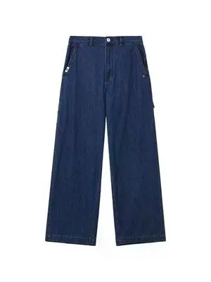 CHOCOOLATE Logo-print Wide-leg Jeans - Blue