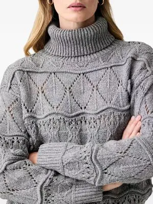 FRACOMINA Pointelle-knit Floral-appliqué Sweater