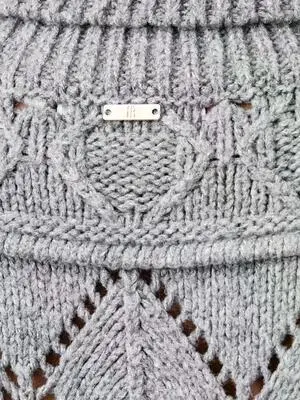 FRACOMINA Pointelle-knit Floral-appliqué Sweater