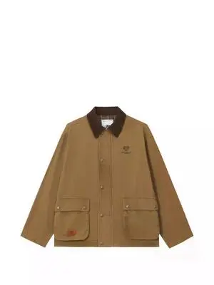 CHOCOOLATE Corduroy-collar Logo-print Jacket - Neutrals