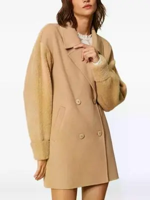 TWINSET Doubled Wool Blend Cloth Caban Coat - Neutrals