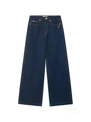 CHOCOOLATE Contrast-stitch Logo-embroidered Jeans - Blue
