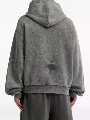 Izzue Logo-embroidered Acid-wash Hoodie