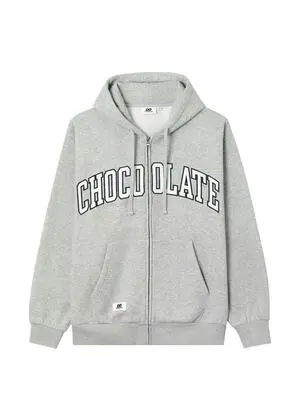 CHOCOOLATE Logo-appliqué Zip-up Hoodie - Grey