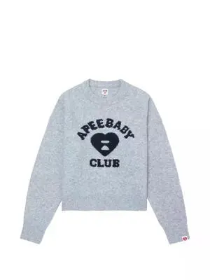 AAPE BY *A BATHING APE Apeebaby Club Intarsia-knit Sweater - Grey