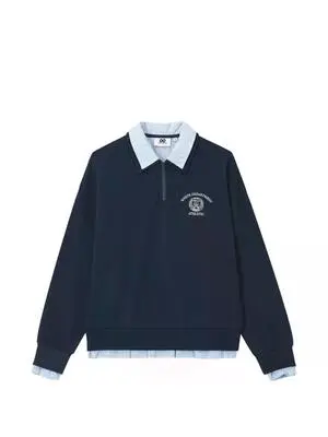 CHOCOOLATE Layered-detail Logo-print Sweater - Blue