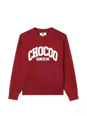 CHOCOOLATE Logo-patch Crew-neck Sweater - Red