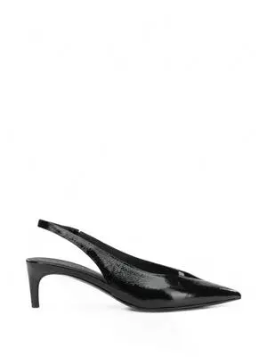 DEL CARLO Paris 12103 Patent-finish Slingback Pumps - Black