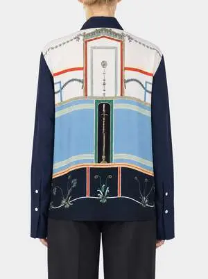 CALLAS MILANO Billie Scarf Back Shirt Navycombo
