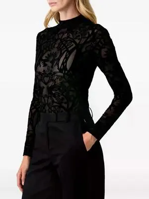 FRACOMINA Velvet-patterned Mesh Body