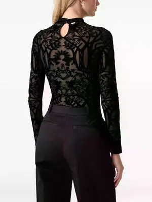 FRACOMINA Velvet-patterned Mesh Body