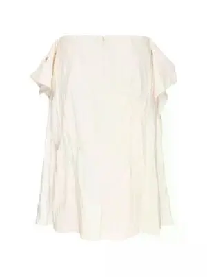 PUSHBUTTON Wrinkled Wing-detail Mini Skirt - Neutrals