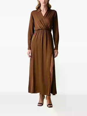 FRACOMINA Wrap-style Slit-detail Maxi Dress - Brown