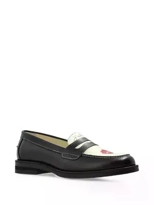 DUKE + DEXTER Wilde Lip-print Leather Loafers