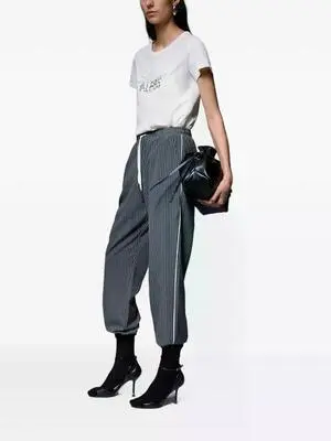 Liu Jo Pinstriped Trousers With Lace Insert