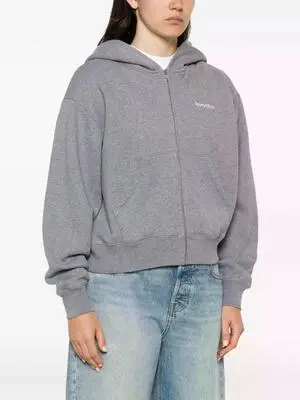 Sporty & Rich Logo-embroidered Zip-up Hoodie