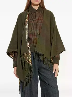 FERRAGAMO Feline-print Cashmere And Silk Reversible Cape