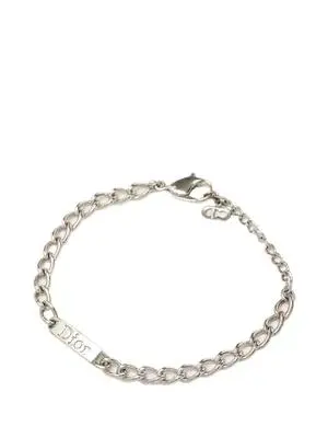 Dior 20th Century Brass Logo Chain Link Bracelet Costume Bracelet