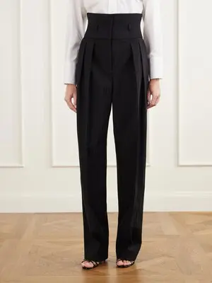Dolce & Gabbana Pleated Wool-twill High-rise Straight-leg Pants