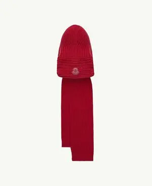 Moncler Wool Cashmere Blend Hooded Scarf