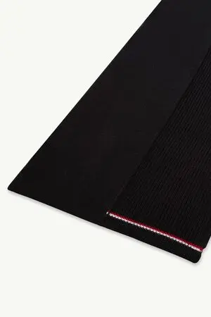 Moncler Logo Wool Rib Knit Scarf