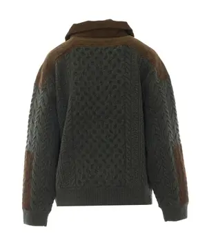 Sea Cable-knit Corduroy-trim Sweater - No
