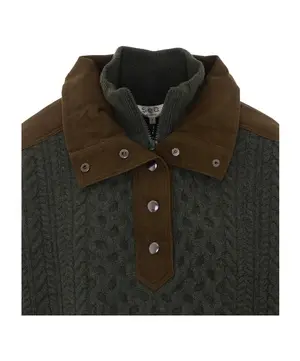 Sea Cable-knit Corduroy-trim Sweater - No