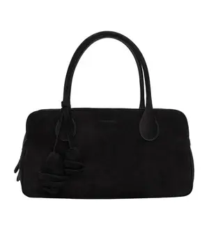Magda Butrym Brigitte In Suede With Flower Charm - Black